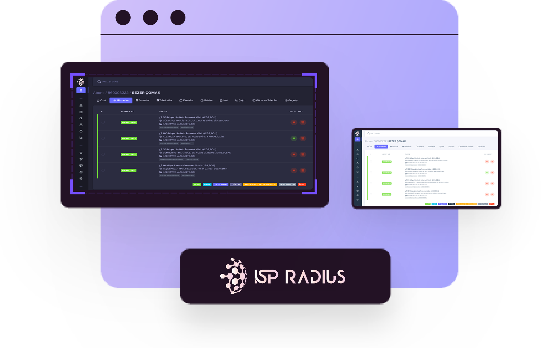 ISP Radius | ISS Abone Yönetim Sistemi